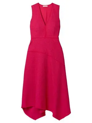 Ulla Johnson Florence Chiffon-trimmed Tweed Midi Dress - Pink