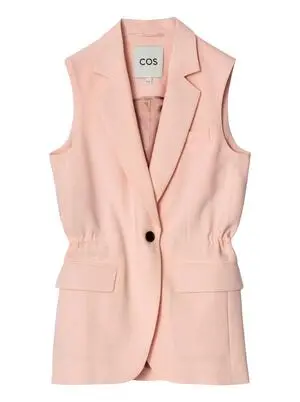 Cos Slim Fit Linen Vest - Orange