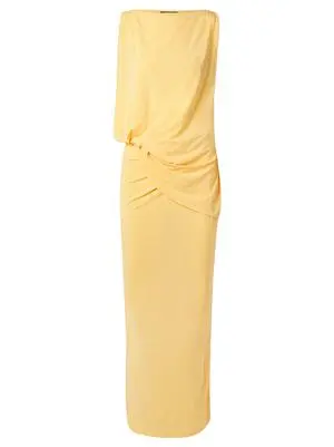 Jacquemus Peplo Stretch-jersey Maxi Dress - Yellow