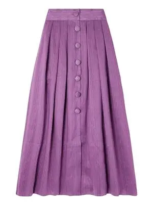 DESTREE Irving Striped Midi Skirt - Purple