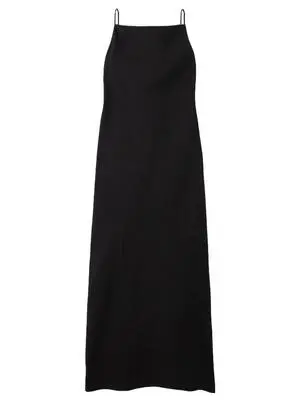 Another Tomorrow Hemp-blend Midi Dress - Black