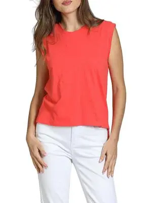 APNY High-low Hem Muscle Tee - Hot Coral