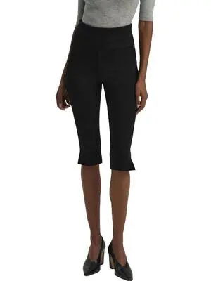 FAVORITE DAUGHTER The Carrie Pedal Pusher Slit Hem Capri Pants - Black