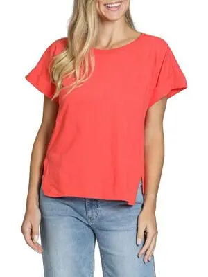 APNY High-low Hem T-shirt - Hot Coral