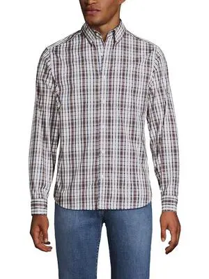 LANDS' END Traditional Fit Long Sleeve Travel Kit Shirt