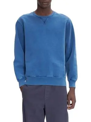 A.p.c. Sweat Label Garment Dye Sweatshirt - Iaj Marine