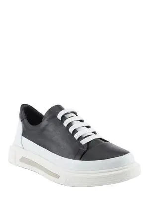 SPRING STEP SHOES Dune Leather Platform Sneakers - Black