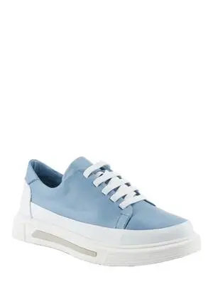 SPRING STEP SHOES Dune Leather Platform Sneakers - Blue