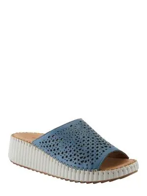 SPRING STEP SHOES Spring Step Rhydian Wedge Sandal Blue