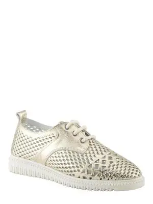 SPRING STEP SHOES Perforated Leather Sneaker - Gold