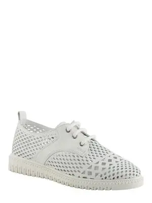 SPRING STEP SHOES Perforated Leather Sneaker - White