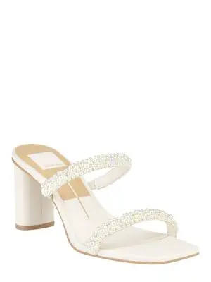 Dolce Vita Nolah Faux Pearl Strappy Sandal - White Stella