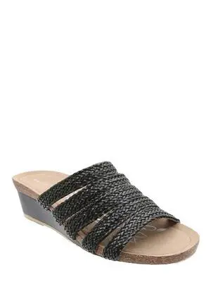 DAVID TATE Fabiana Platform Wedge Slide Sandal - Black