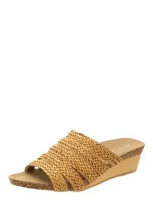 DAVID TATE Fabiana Platform Wedge Slide Sandal - Natural