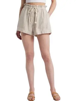Rails Foster Paperbag Linen Shorts - Heathered Flax
