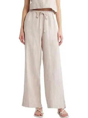 Rails Emmie Linen Wide Leg Pants - Heathered Flax