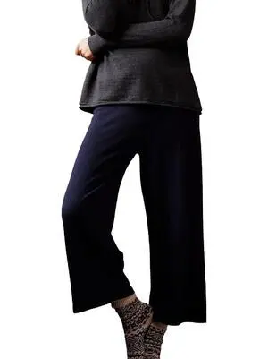 CELTIC & CO. Wide Leg Merino Lounge Pants - Navy