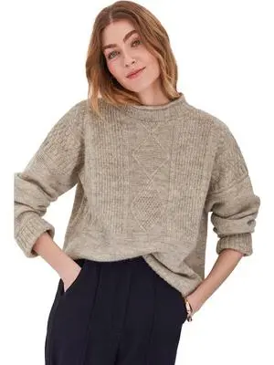 CELTIC & CO. British Wool Gansey Sweater Undyed Taupe