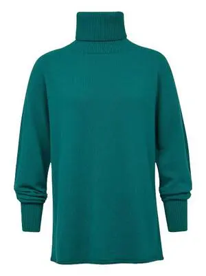 CELTIC & CO. Geelong Wool Slouch Turtleneck Sweater - Sea Green