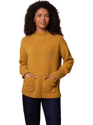 CELTIC & CO. Flecked Patch Pocket Merino Wool Sweater - Saffron