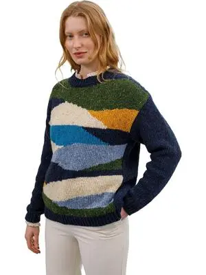 CELTIC & CO. Donegal Scenic Sweater - Navy Multi