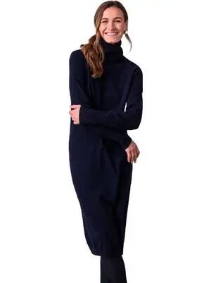 CELTIC & CO. Supersoft Midi Turtleneck Dress - Dark Navy