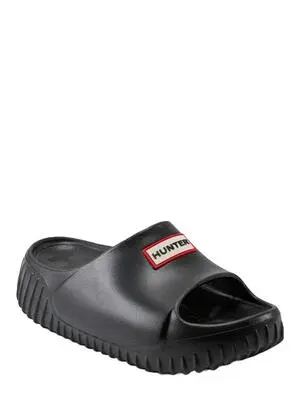 Hunter Faroe Platform Slide Sandal - Black