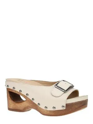 Dansko Adeline Platform Wedge Slide Sandal Bone Calf