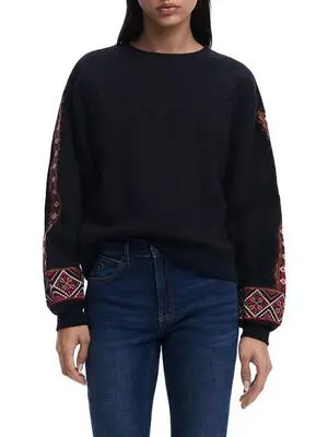 DESIGUAL Desigual Embroidered Sleeve Sweatshirt