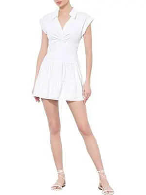 Alice + Olivia Mila Cotton Blend Minidress - White