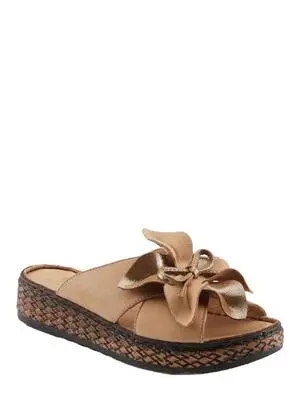 SPRING STEP SHOES Hilary Glam Leather Slide Sandal - Beige