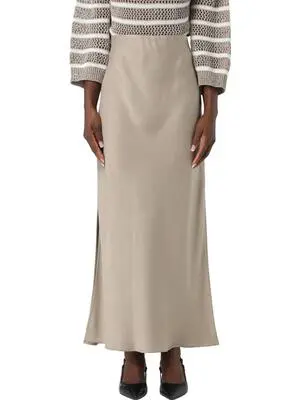 Brunello Cucinelli Brunello Cucinelli Leather Skirt Grey
