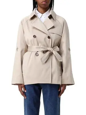 FAY Double Breasted Belted Jacket - Beige