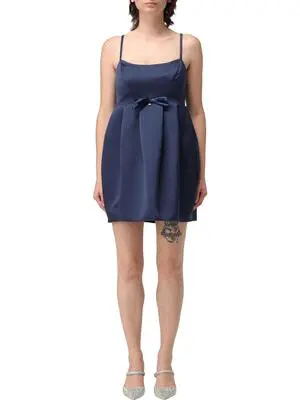 Elisabetta Franchi Mini Dress With Bow Detail - Blue