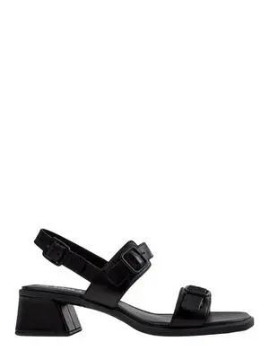 Camper Heeled Sandals With Buckles - Black