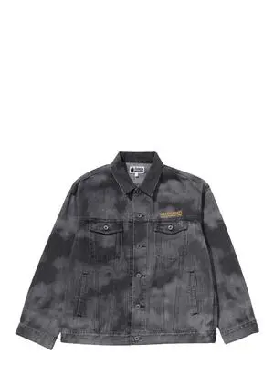 A BATHING APE High Tone Bleach Denim Jacket - Black