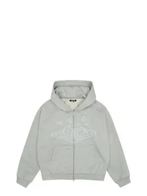 BROKEN PLANET Zip-up Hoodie - Ash Heather Grey