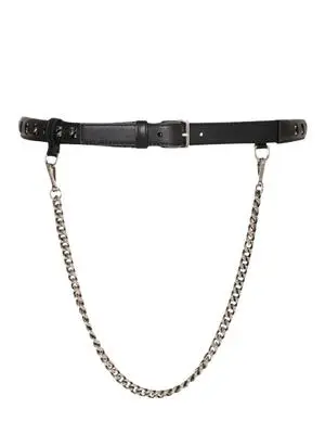 Alexander McQueen Inserted Chain Belt - Black