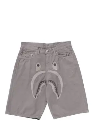 A BATHING APE Relaxed Fit Denim Shorts - Gray