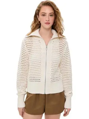 Varley Eloise Full Zip Knit Cardigan - Egret