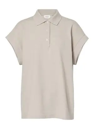 Saint Laurent Cassandre Cotton-blend Piqué Polo Shirt - Grey