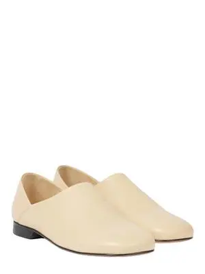 LEMAIRE Convertible Leather Slip-on Shoes - White