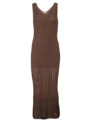 Max Mara Valois Knitted Maxi Dress - Brown