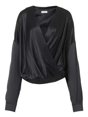 Dries Van Noten Silk-blend Satin Blouse - Black