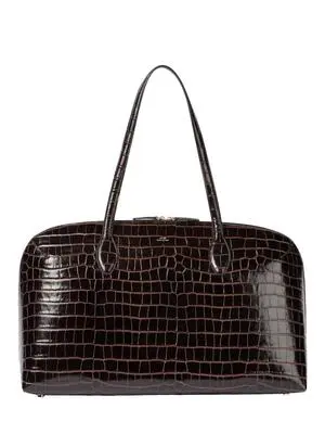 TOTÊME Croc-effect Leather Tote Bag - Brown