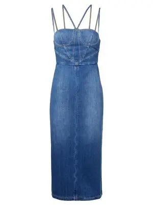 NENSI DOJAKA Denim Corset Dress - Blue