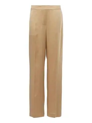 JOSEPH Tawa Silk Satin Straight Pants - Beige
