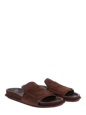 Jacquemus Mocassin Suede Slides - Brown
