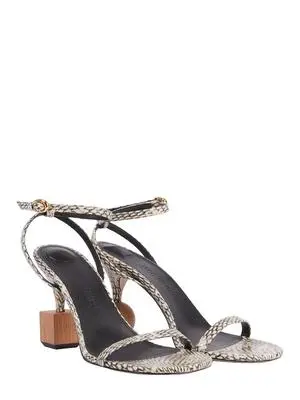 Jacquemus Bisou Embossed Leather Sandals - Beige