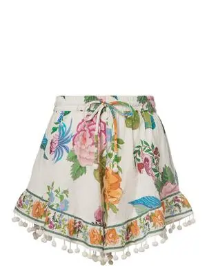 Farm Rio Sweet Bloom Cotton Shorts - White